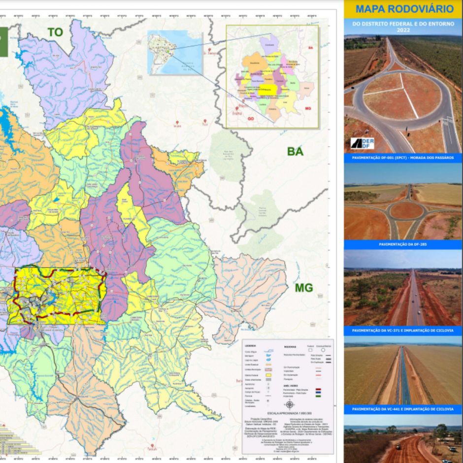 Mapa Rodoviário 2022 apresenta malha de estradas do DF | Conselho ...